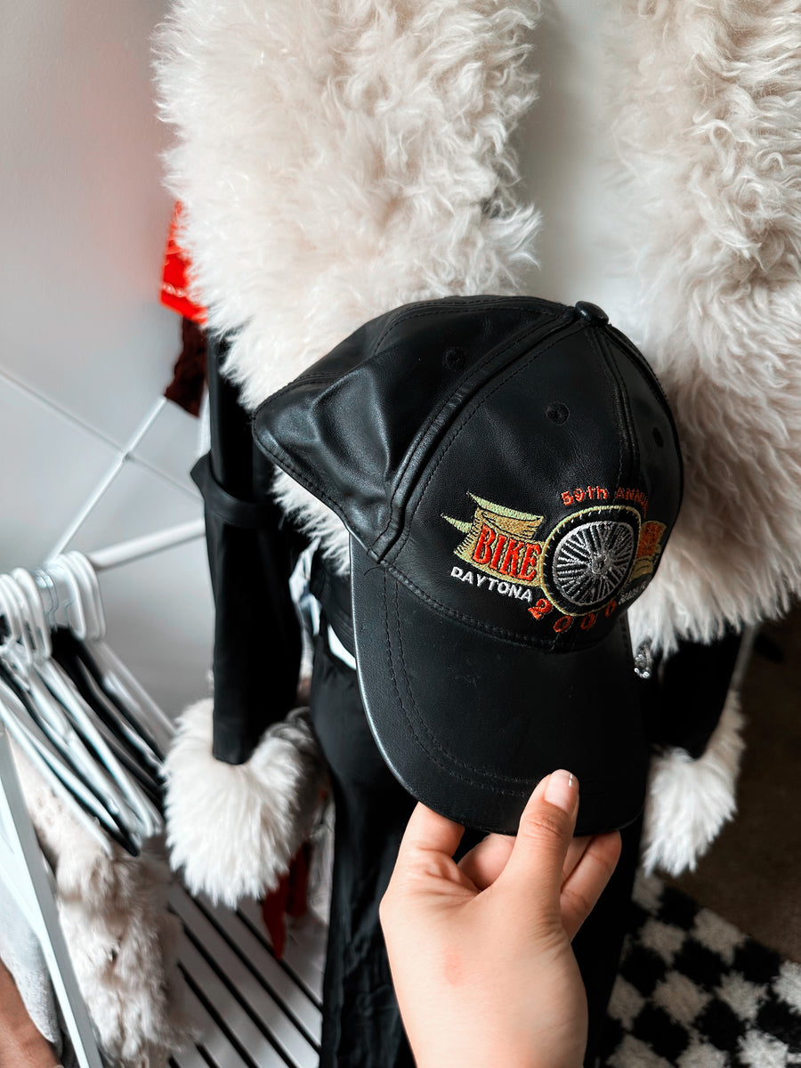 Vintage motorcycle leather cap – Beyond the Canvas by Yaya